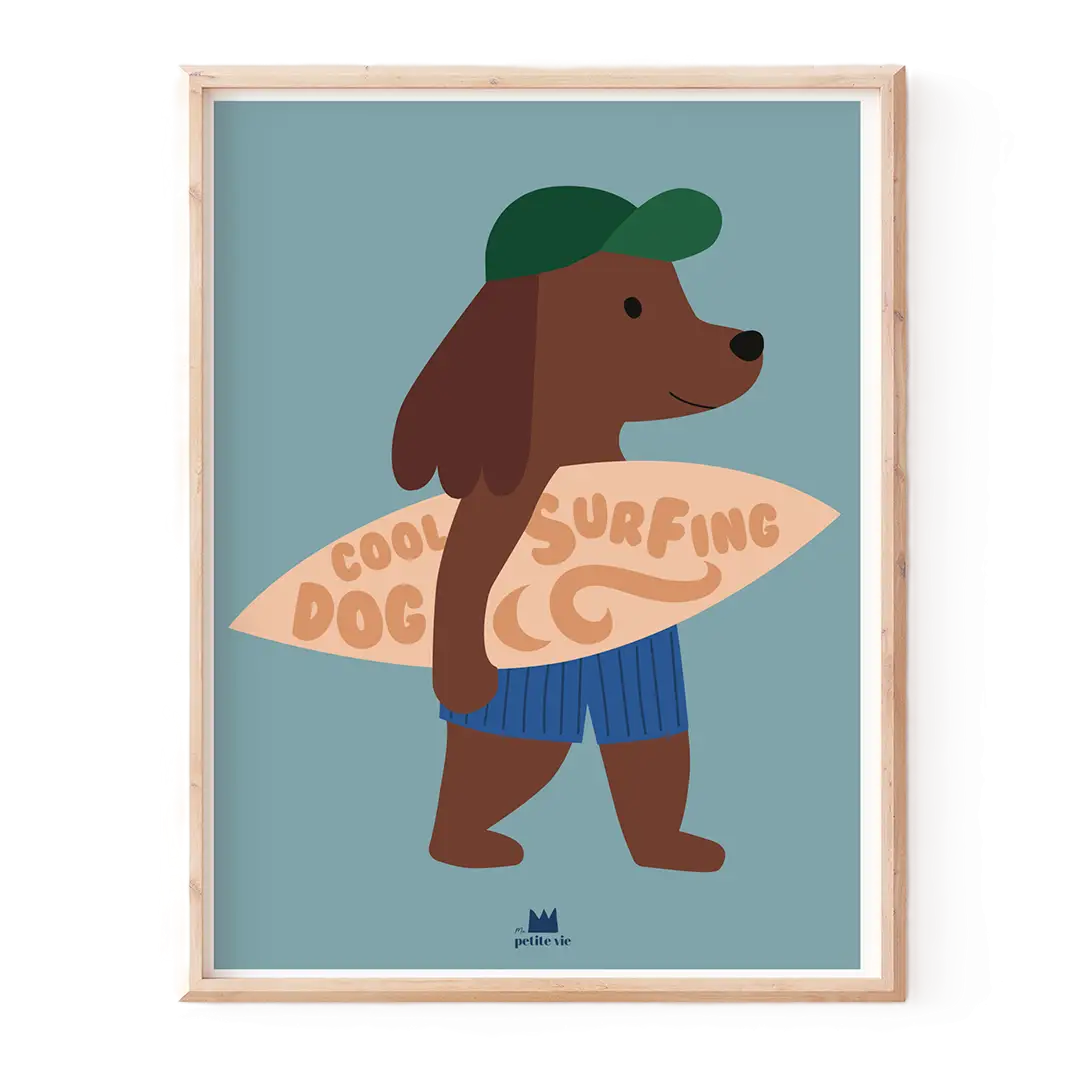 Poster "Cooler Surf-Hund" (30 x 40 cm) – Nica's Cosmos